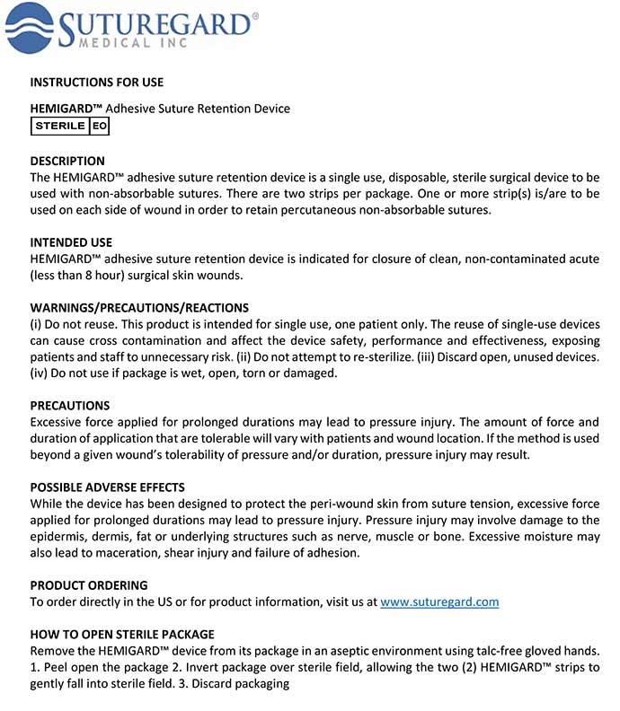 ASRD Instructions for Use | Suturegard®
